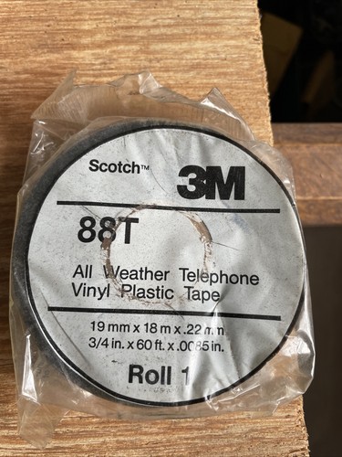 SCOTCH 3M 88T ALL WEATHER TELEPHONE VINYL PLASTIC TAPE 3/4" BY 60 FT 0. ...