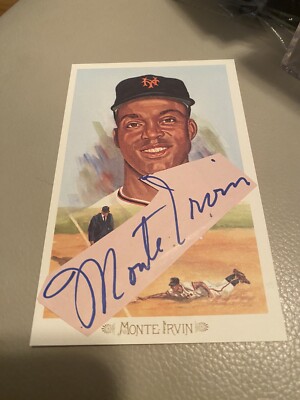 MONTE IRVIN custom Autographed Signed AUTO Perez Steele Postcard ...