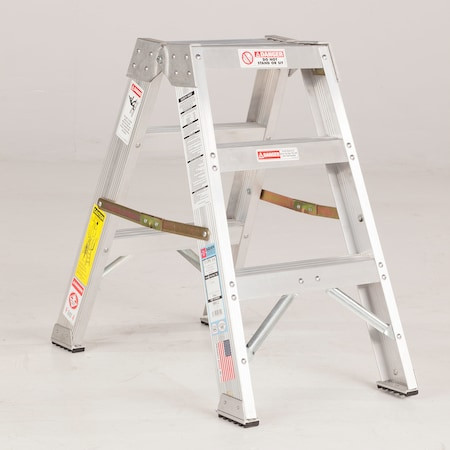 BAUER LADDER 20812 2 Steps, 30" Overall Height, Aluminum, Silver | eBay