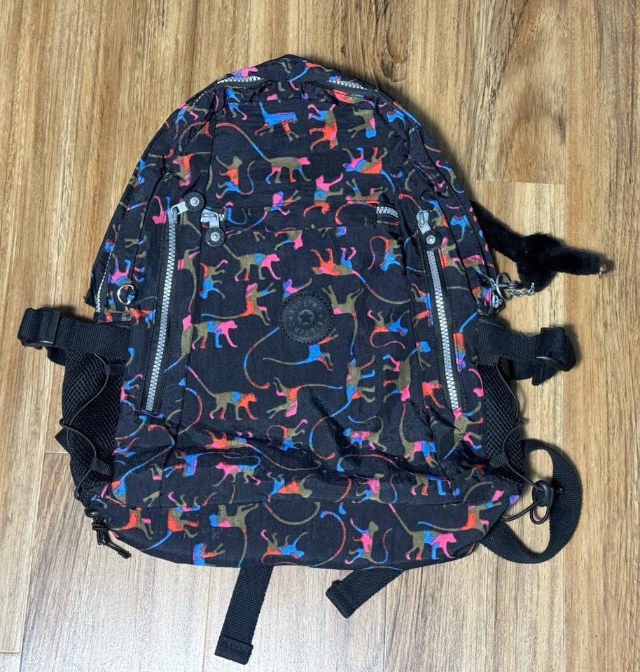 Kipling Seoul Large Backpack with Laptop Protection - RARE Monkey Print ...
