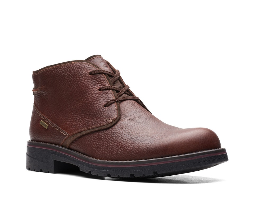 CLARKS COLLECTION Morris Peak Block Heel Leather MEN'S Chukka Boots ...