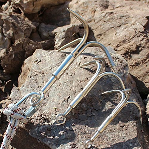 Grappling Hook Grapnel Hook, 3-Claw Stainless Steel Tree Assorted ...