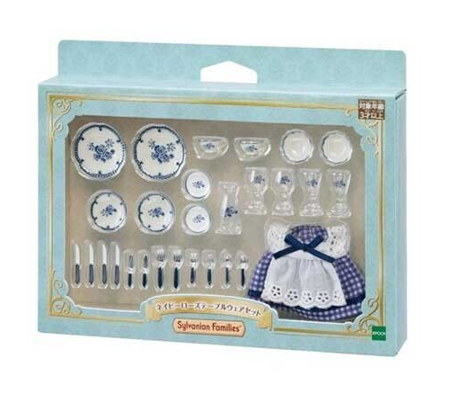 Sylvanian Families Navy Rose Diner Table Ware Plate Set Calico Critters ...