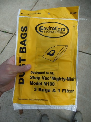 Enviorcare Shop Vac Mighty Mini M100 Vacuum Cleaner Bag 3 Bag + 1 ...