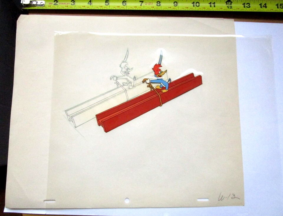 1950s WOODY WOODPECKER WALTER LANTZ ORIGINAL PRODUCTION DRAWING + CEL ...