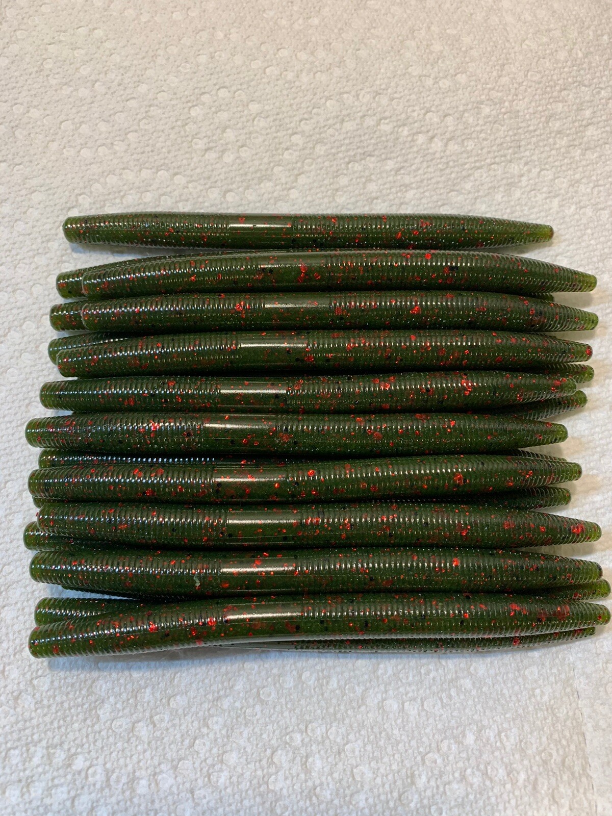 25pc Lot 5 Inch Watermelon Red Senko Style Soft Plastic Bass Fishing ...