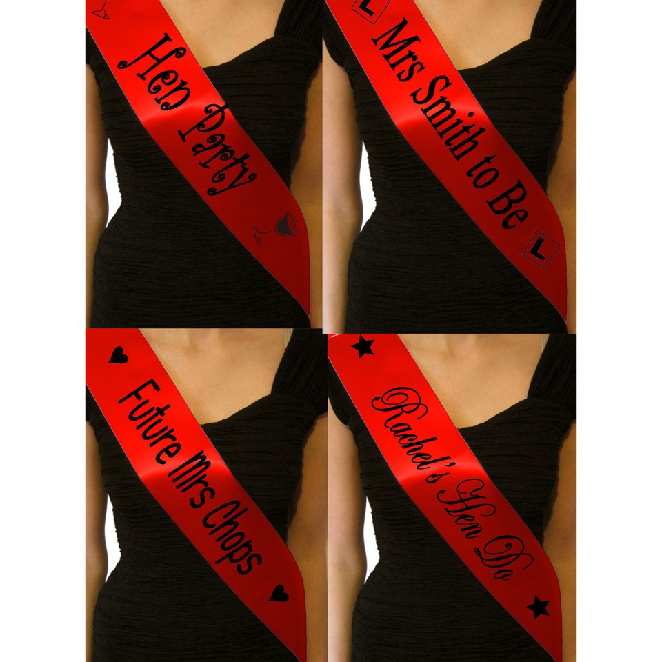 PERSONALISED HEN PARTY SASHES NIGHT DO SASH CHEAP ACCESSORIES BRIDE TO ...