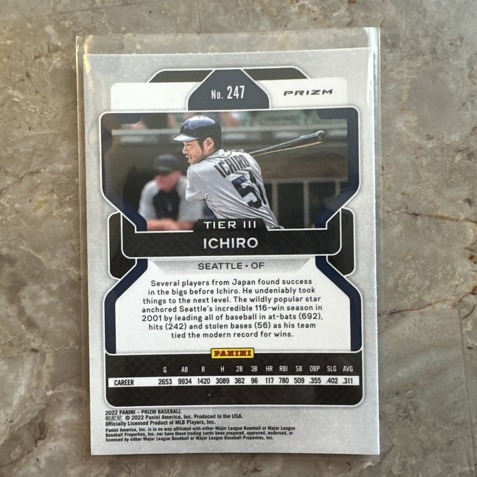 2022 Panini Prizm ~ Ichiro Suzuki ~ PURPLE PRIZM ~ Tier 3 SP #247 ~ Mariners | eBay