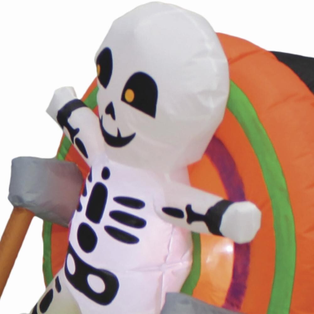 6' Animated Spooky Vampire Skeleton Axe Throwing Inflatable Halloween ...