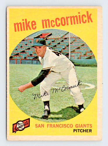 1959 Topps Card, #148 Mike McCormick, San Francisco Giants Wall of Fame ...