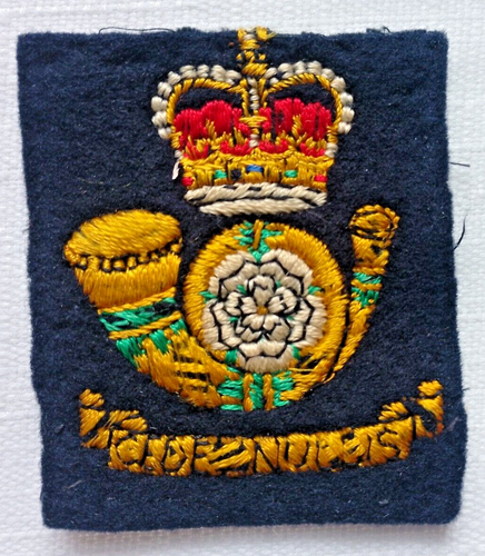 KINGS OWN YORKSHIRE LIGHT INFANTRY (KOYLI) EMBROIDERED ON BLACK - CEDE ...