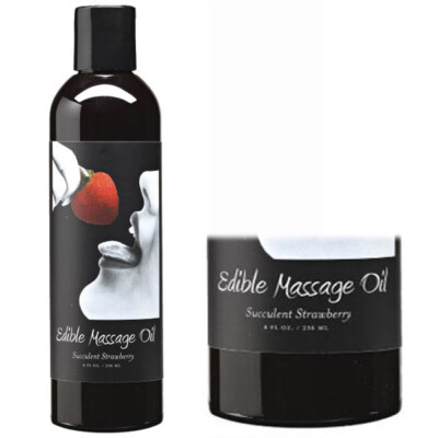 Earthly Body Edible Massage Oil Strawberry flavored Lickable 100% Vegan ...