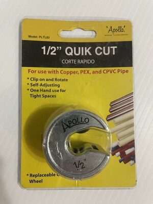 Apollo Quick Cut Pipe Cutter 1/2" Copper, Pex and PVC. New in Package ...