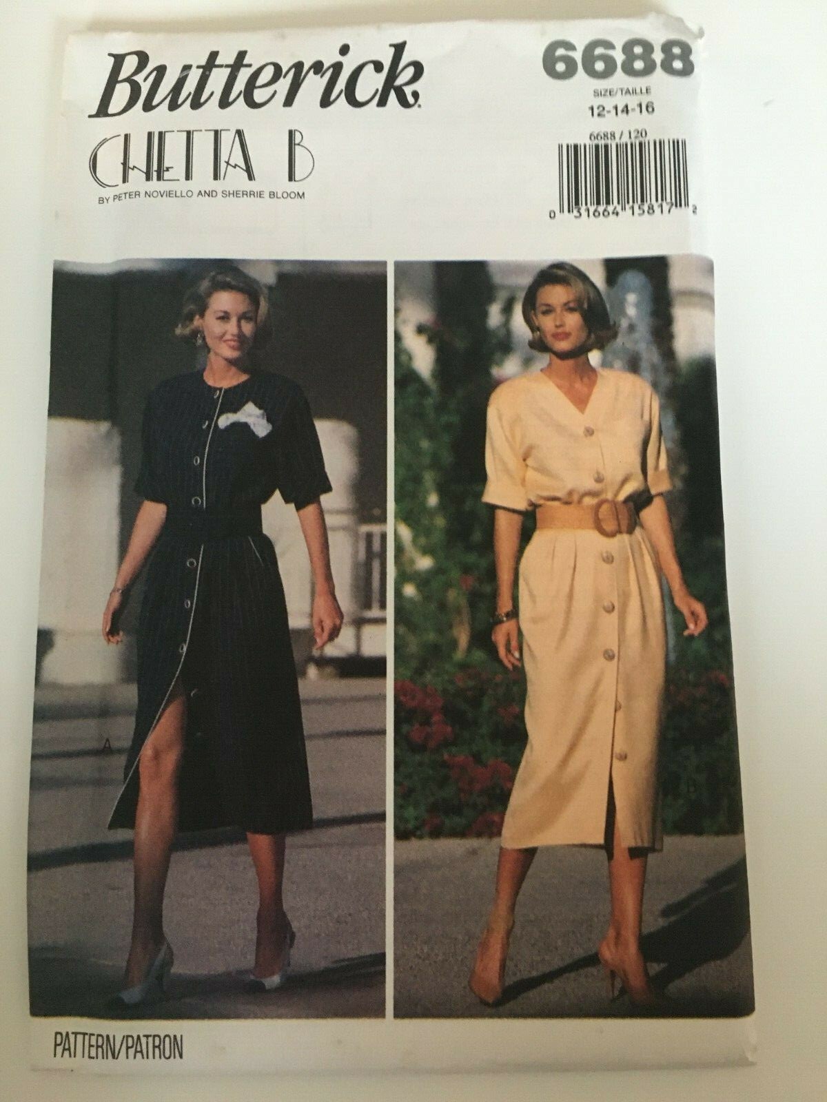 Butterick Sewing Pattern 6688 Chetta B by Peter Noviello Misses Dress ...
