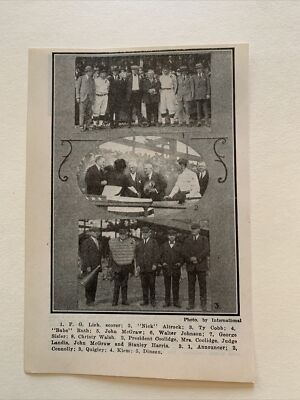 Scenes Babe Ruth Ty Cobb Walter Johnson John McGraw 1924 Baseball 4X6 ...