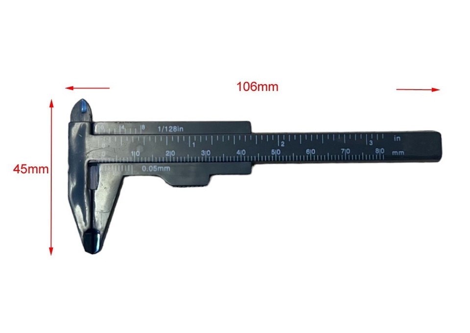 Mini Vernier Caliper Sliding 3” 80mm Gauge Plastic Inside Outside ...