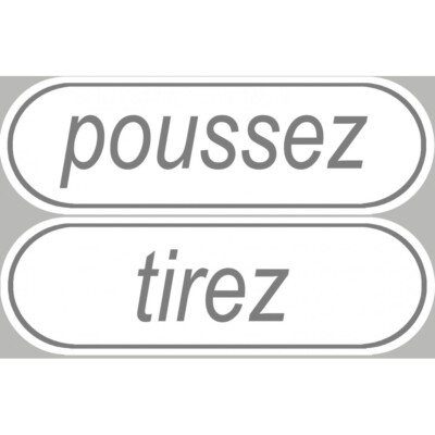signalétique poussez tirez - 2 stickers de 15x4.8cm - Sticker ...