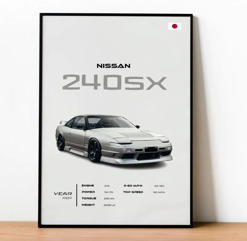 Nissan 240SX Poster - JDM Classic Car Wall Art - Garage Wall Decor | eBay