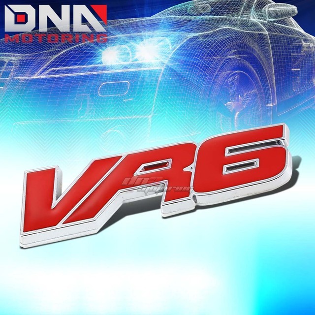 for VW Vr6 Golf/jetta Stick on 3d Chrome Red Auto Metal Emblem Trim ...