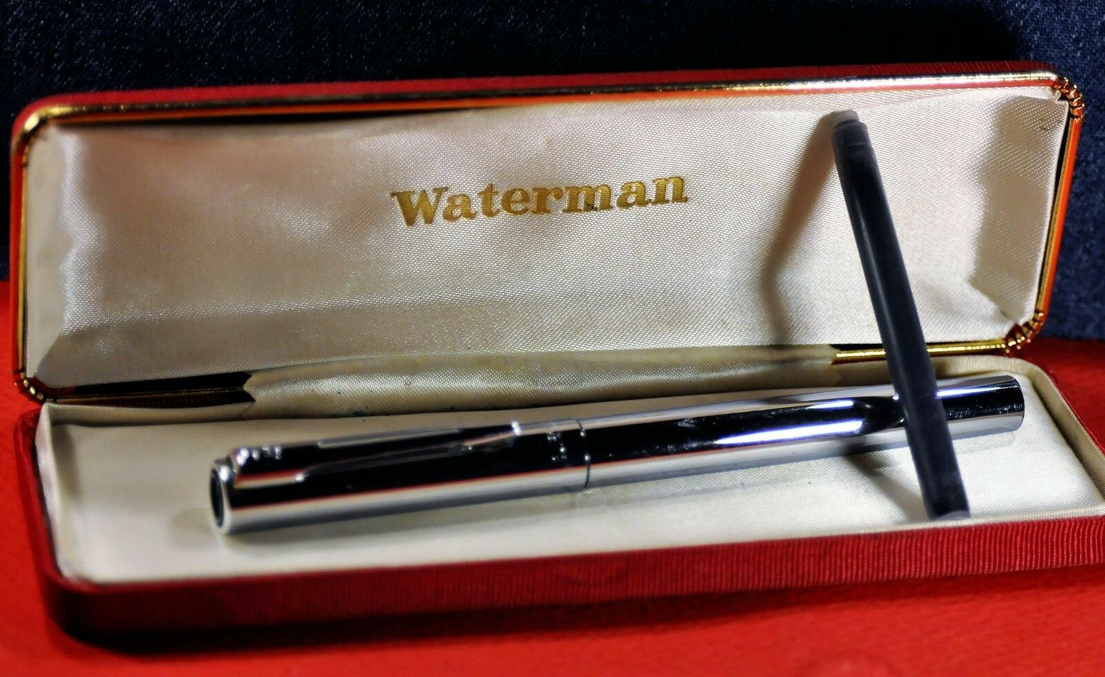 "Waterman" Graduate Second Version French Chrome Fountain pen "F" nib w ...