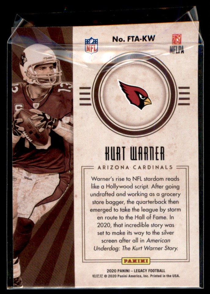 2020 PANINI LEGACY FOR THE AGES KURT WARNER ARIZONA CARDINALS #FTA-KW ...