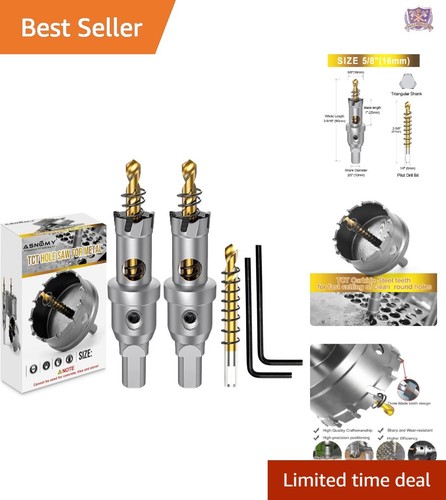 Precise 3-Piece TCT Hole Saw Set with Titanium Drill for Hard Metal ...