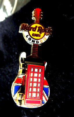 Rare Hinged Hard Rock Dr Who pin London Phone Booth Guitar 1st Series ...