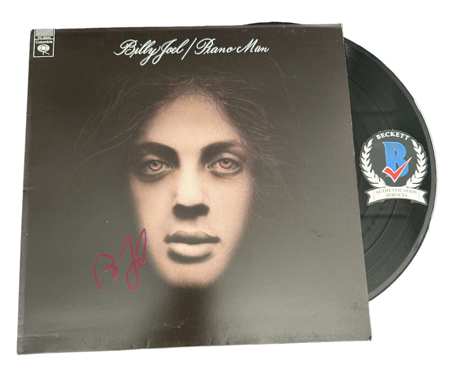BILLY JOEL SIGNED AUTOGRAPH PIANO MAN LP VINYL BAS BECKETT THE PIANO MAN