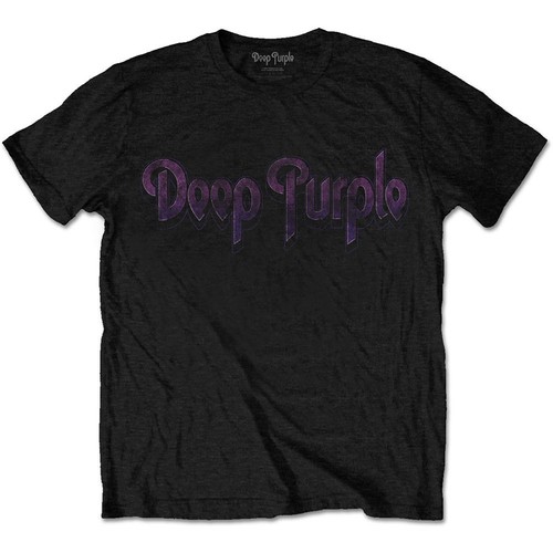 Men's Deep Purple Vintage Logo Slim Fit T-shirt X-Large Black | eBay