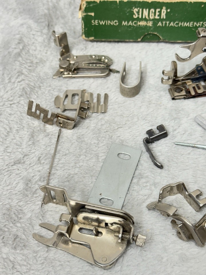 Singer Sewing Machine Part Lot Box Vintage Attachments E67600 | eBay