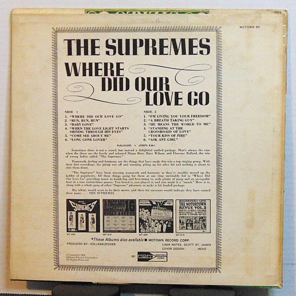The Supremes - Where Did Our Love Go - 1964 Motown MT 621 Mono LP Vinyl ...