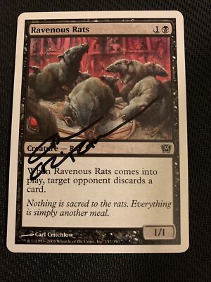 MTG Magic Ravenous Rats Signed Artist Proof x1 9th Edition Carl ...