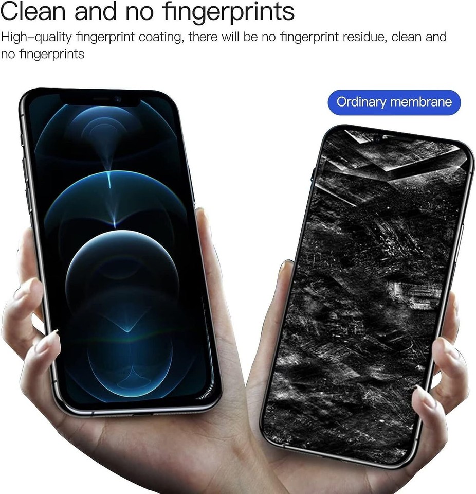 For iPhone 17 16 15 14 13 12 11 Pro Max Privacy Tempered Glass Screen ...