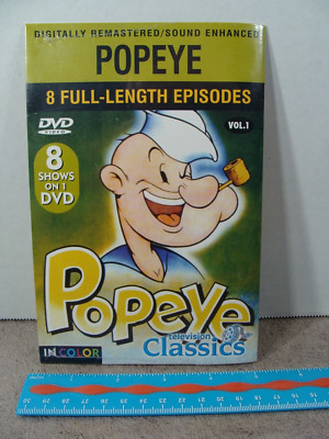Popeye (DVD) 8 Full-Length Episodes Vol.1 Television Classics In Color ...