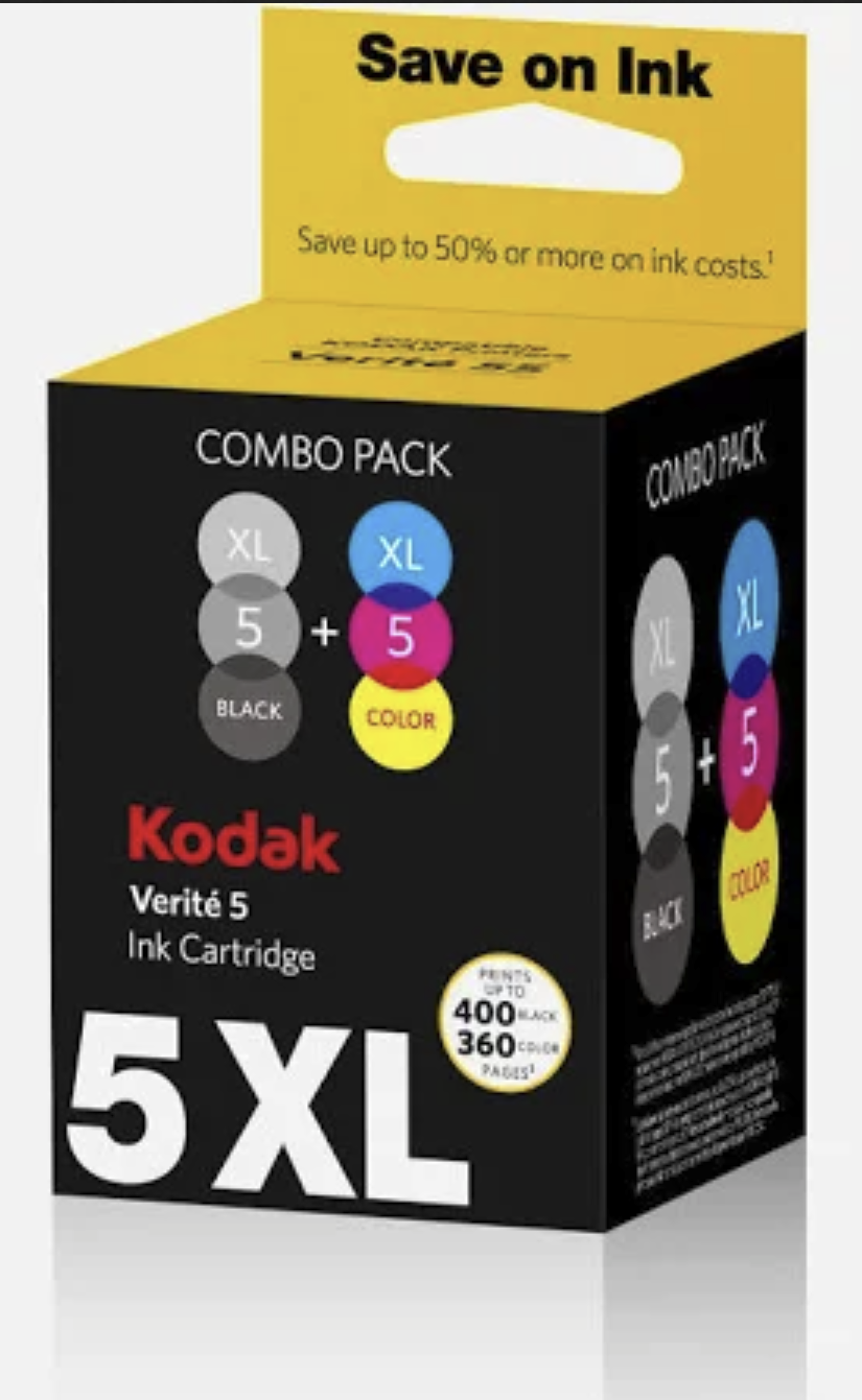 5 XL Black & Color Combo Ink Cartridge for Kodak Verite Printers Fast ...