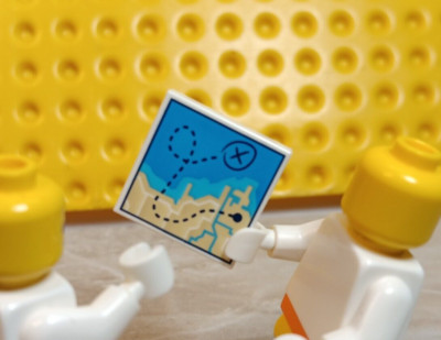 LEGO Minifigure Scuba Diving Map Treasure Location Water Ocean X Marks ...