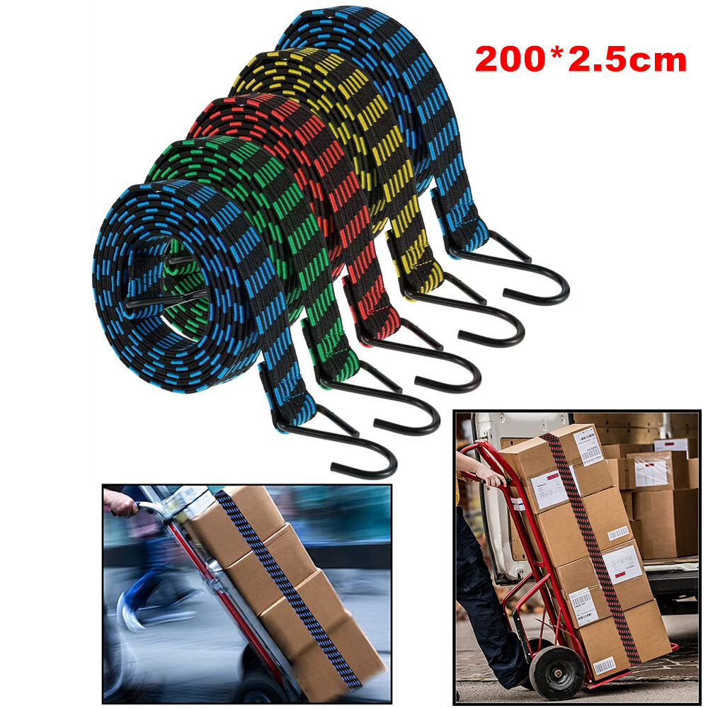 5 Pack Heavy Duty Bungee Cords Hooks Elastic Luggage Straps Cable ...