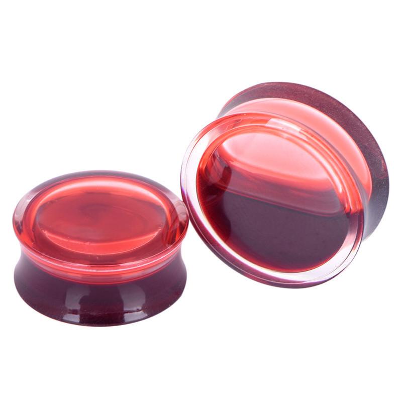 Blood Red Liquid Filled Ear Plugs Flesh Tunnels Earrings Gauges ChiY ZJ ...