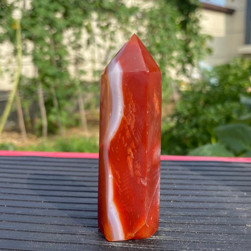 108G Natural red agate crystal pillar Quartz obelisk Mineral Energy ...