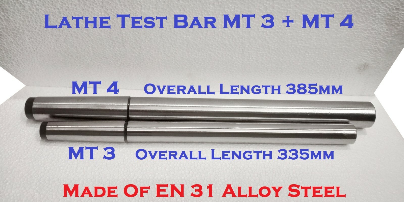 3MT 4MT Lathe Mandrel Alignment Test Bar SET MT3 - MT4 EN31 Alloy (335 ...