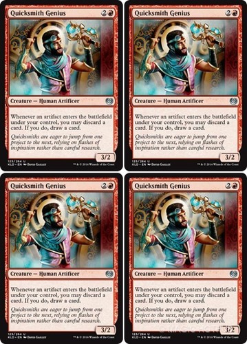 4x QUICKSMITH GENIUS Kaladesh MTG Red Creature — Human Artificer Unc | eBay