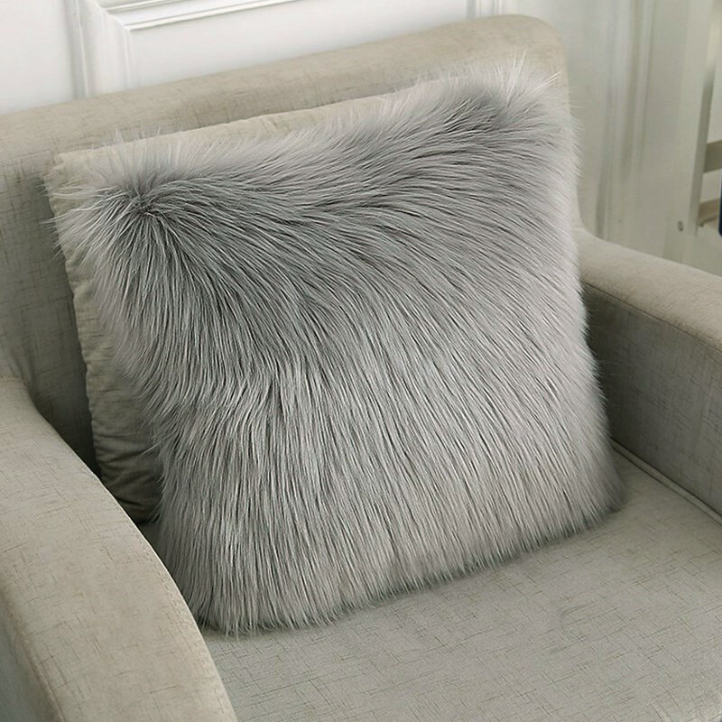 Soft Faux Fur Pillowcase Fluffy Pillow Cases Cushion Cover Home Deco ...