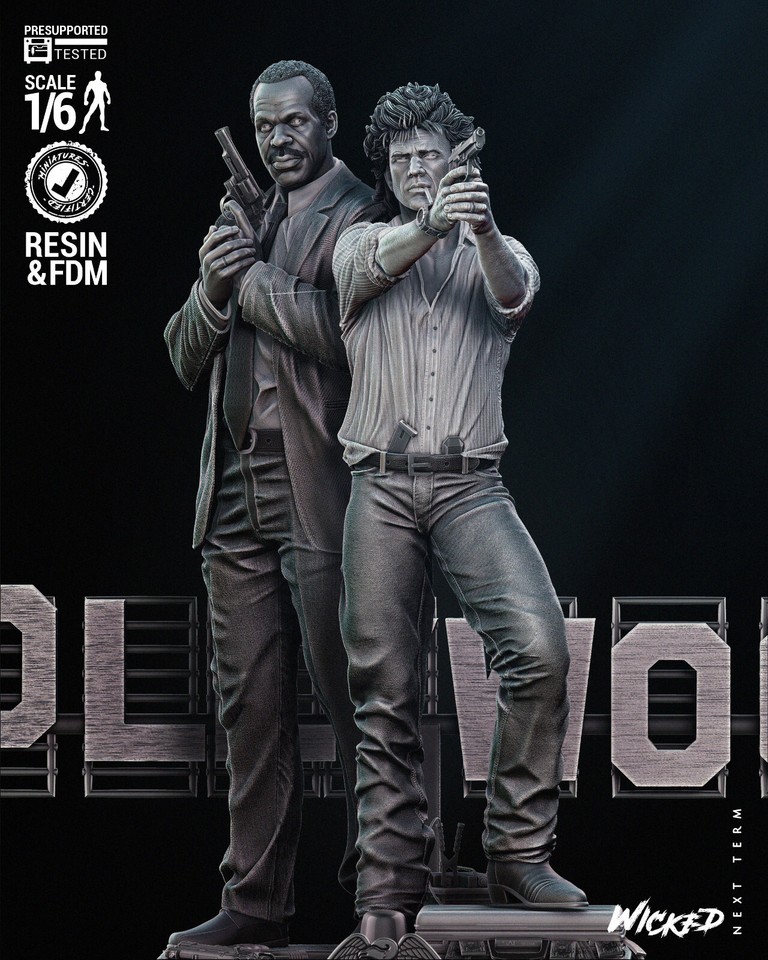 Riggs & Roger Leathal Weapon resin Sculpture Bust Model Kit Unpainted ...