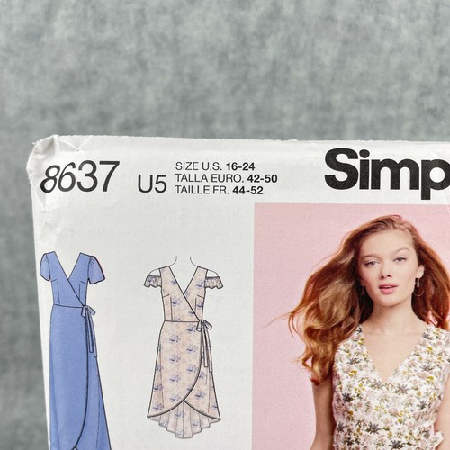 Women Wrap Dress Sewing Pattern Simplicity 8637 Size 16-24 for sale ...