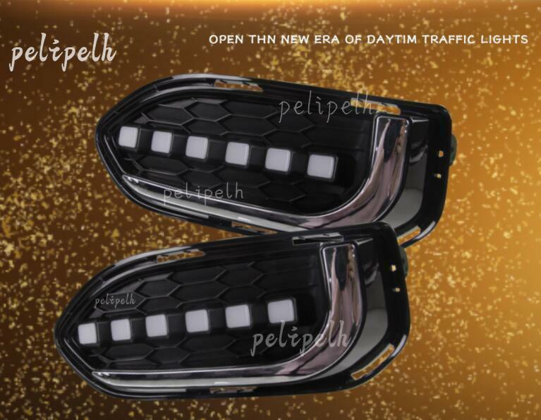 For Honda Fit GK5 2018-2020 White & Amber Led Front Fog Lamp Day ...
