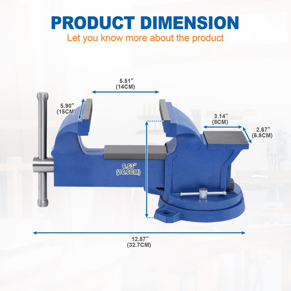 6" Heavy Duty Mechanic Bench Vise Table Top Clamp Press Locking Swivel ...