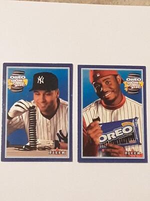 DEREK JETER 2000 FLEER/ KEN GRIFFEY JR OREO Baseball Promo Card YANKEES ...