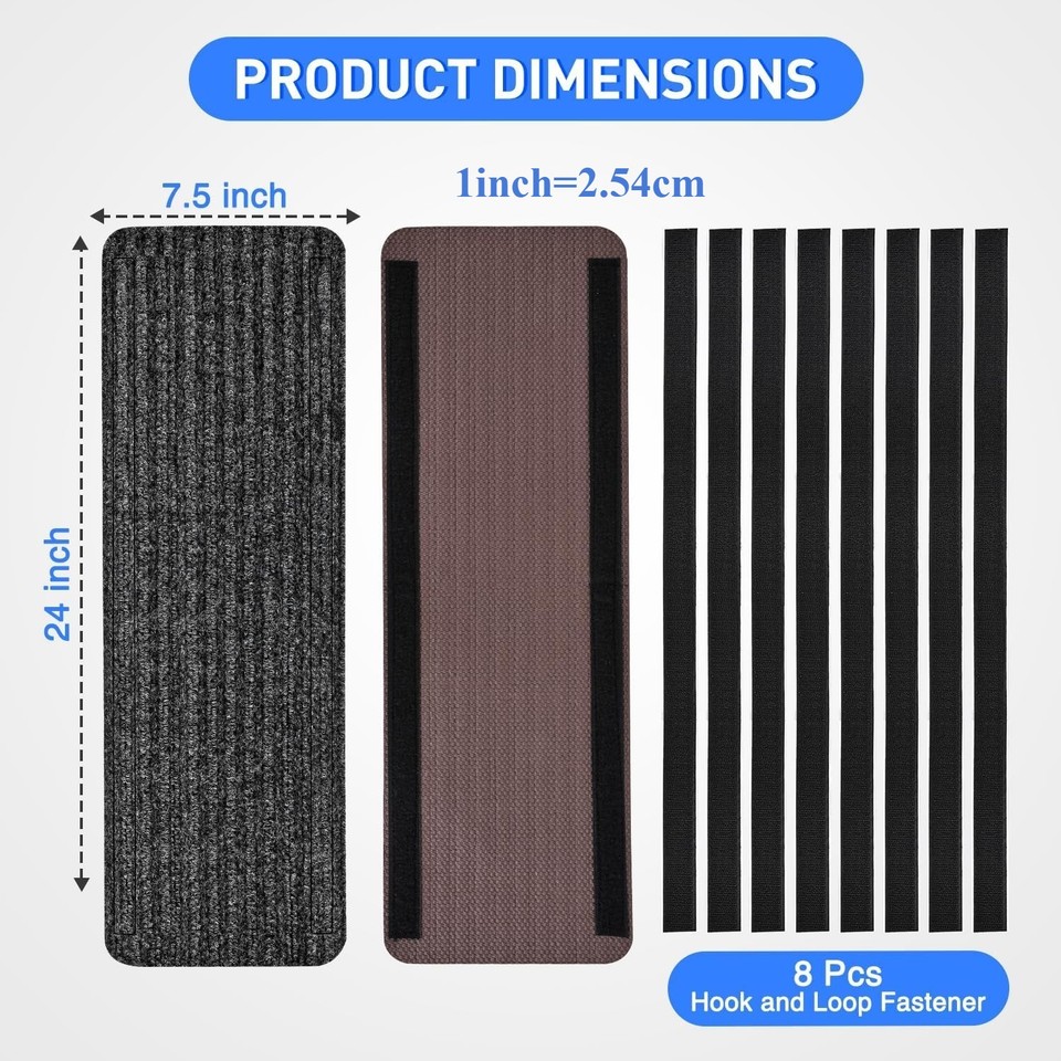 RV Step Covers 4 Pack 24x7.5" Non-Slip & Motion Sensor LED Step Lights ...