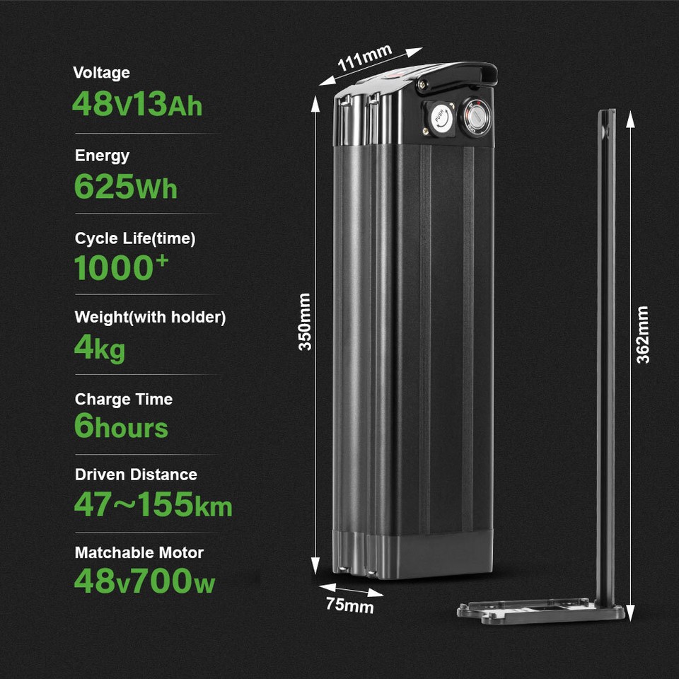 Silverfish Ebike Battery 36V 48V 10.4Ah 13Ah 15Ah 17.4Ah Battery with ...