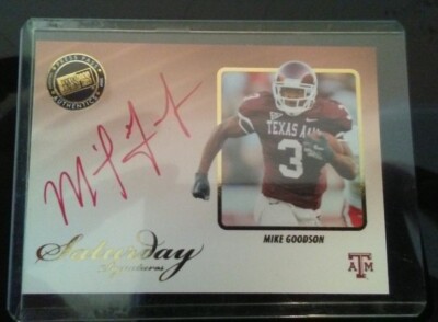 🏈2009 Press Pass Legends Saturday Signatures Mike Goodson Red Ink #SSMG ...